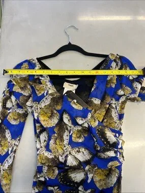 Fuzzi | Dresses | Cobalt Floral Draped Longsleeve Maxi Dress | Poshmark